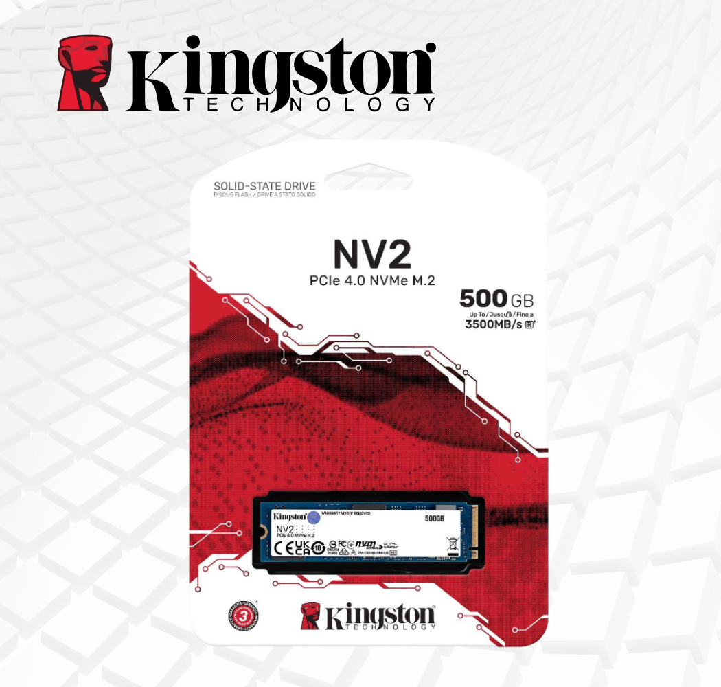 DISCO SSD 500GB NV2 PCIe 4.0 NVMe M.2 (SNV2S/500G) - KINGSTON - Abril Grupo Logístico