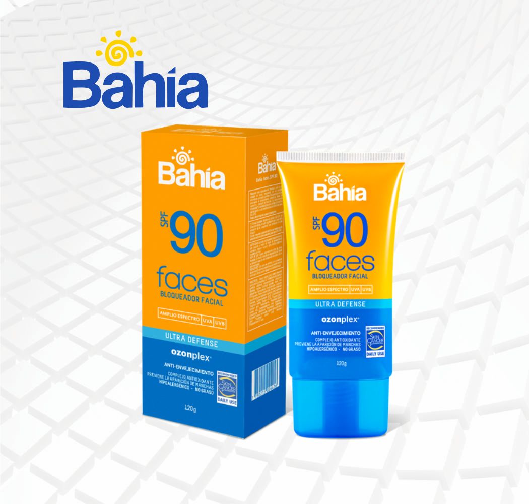 BLOQUEADOR SOLAR FACES SPF90 |ANTI-ENVEJECIMIENTO 120gr | BAHIA - Abril Grupo Logístico